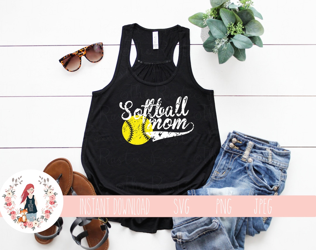 Softball Mom Svg, Distressed Softball, Softball Mom, Ball Mom Svg, SVG ...