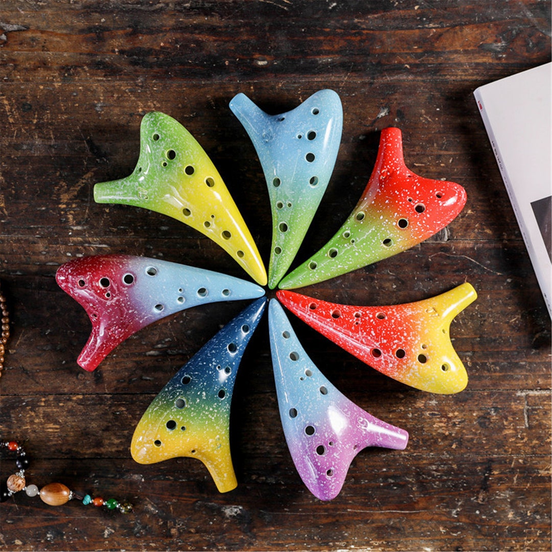 12-hole Starry Ocarina, Chinese Style Alto C Tune Ocarina, Color Glaze ...