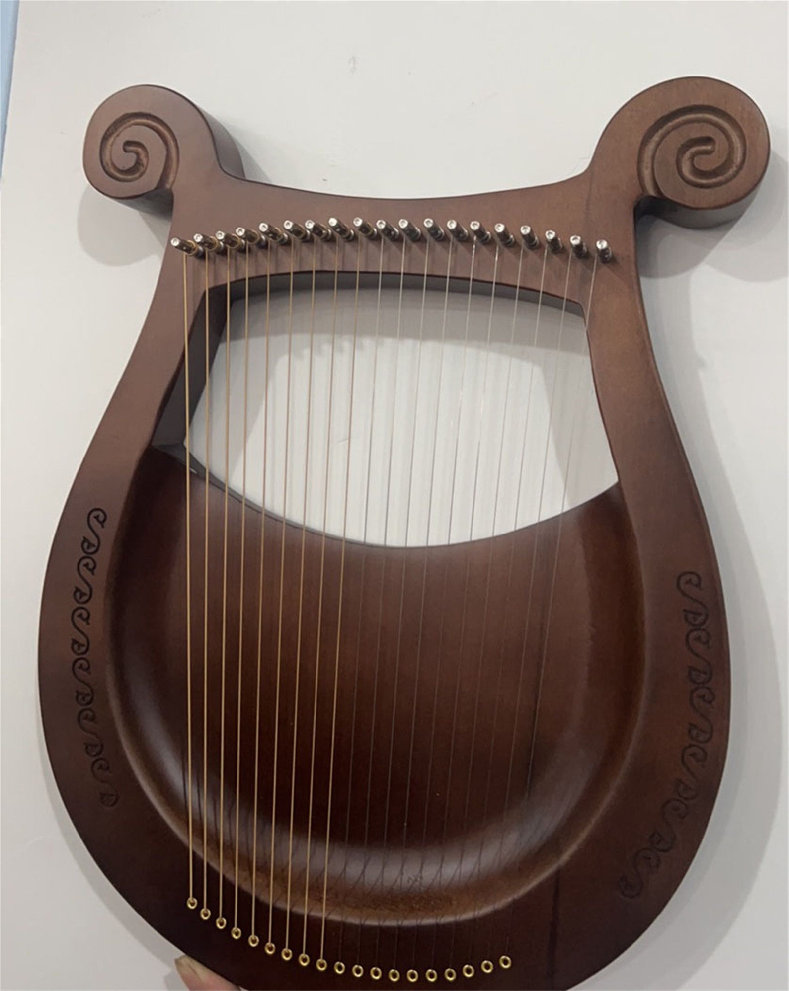 19 String Vintage Lyre Mahogany Lyre Wooden Stringed - Etsy