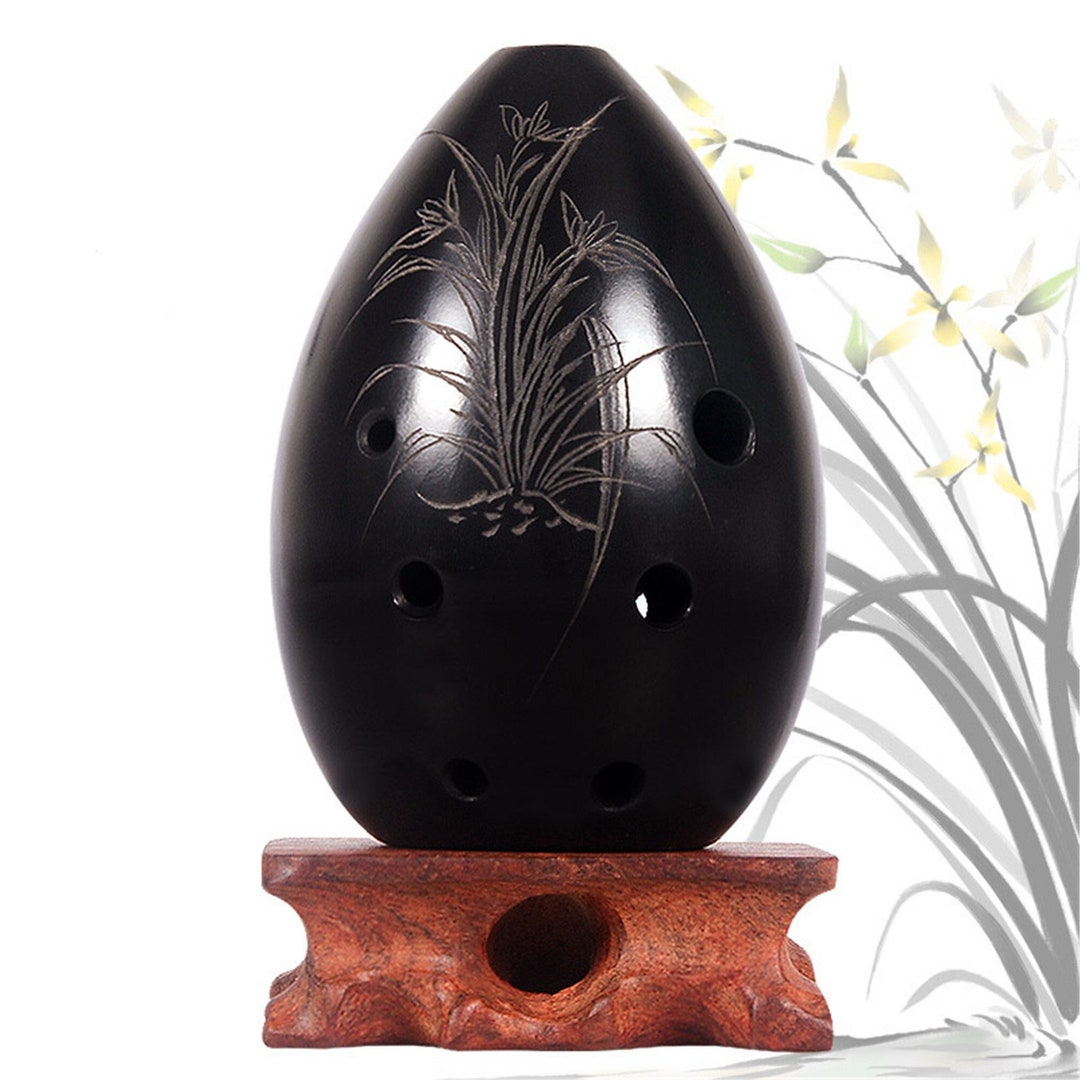 Professional Chinese Flute Xun Instrument, 8 Holes Ceramic Ocarina ...