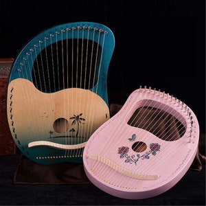 19 String Lyre, Mahogany Lyre, Wooden Stringed Instruments for ...