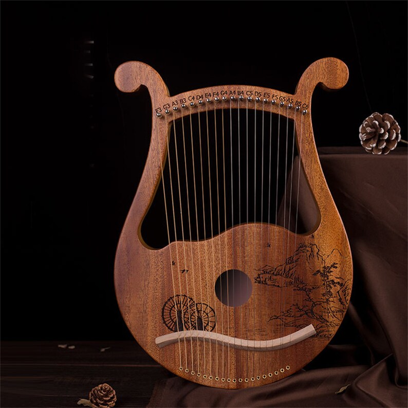 19 String Lyre Wood String Instrument Musical Instrument 19 - Etsy