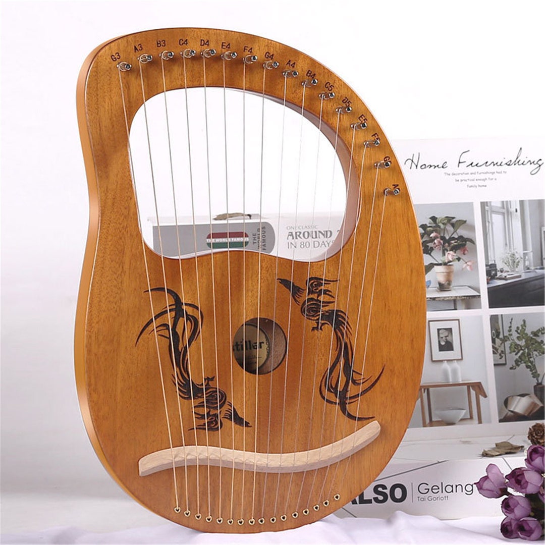 16 String Lyre Harp Mahogany Lyre Elk Hexagram Lyra Harp - Etsy