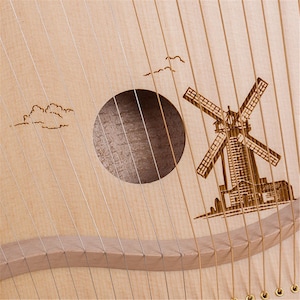 19 String Lyre, Mahogany Lyre, Wooden Stringed Instruments for ...