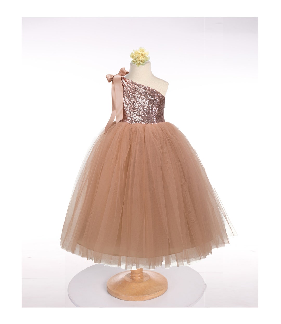 Tulle Flower Girl Dresses Girl Tulle Dress One-shoulder Flower - Etsy