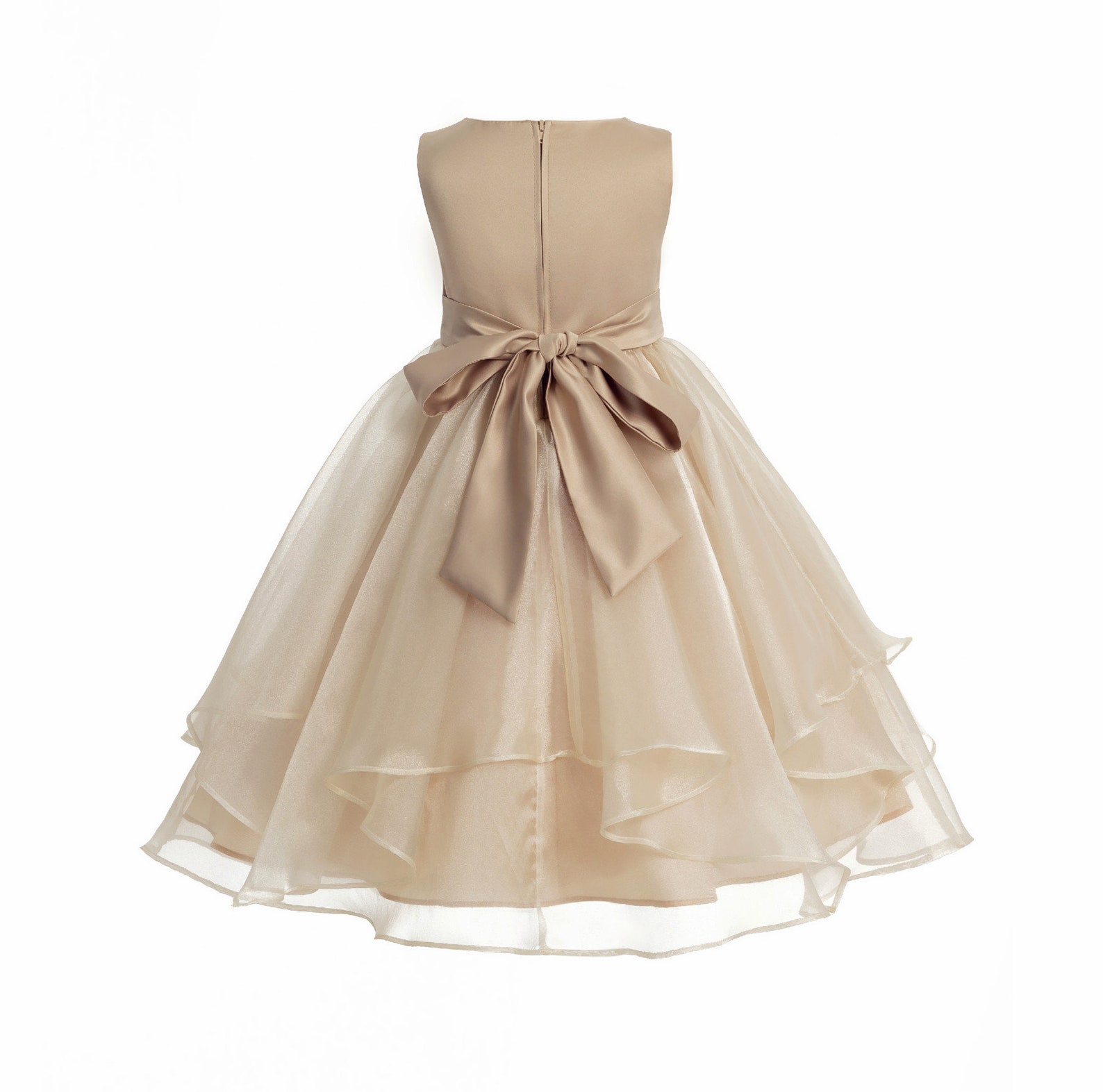 Ruffled Organza Flower Girl Dress With Sequin Sash Junior - Etsy