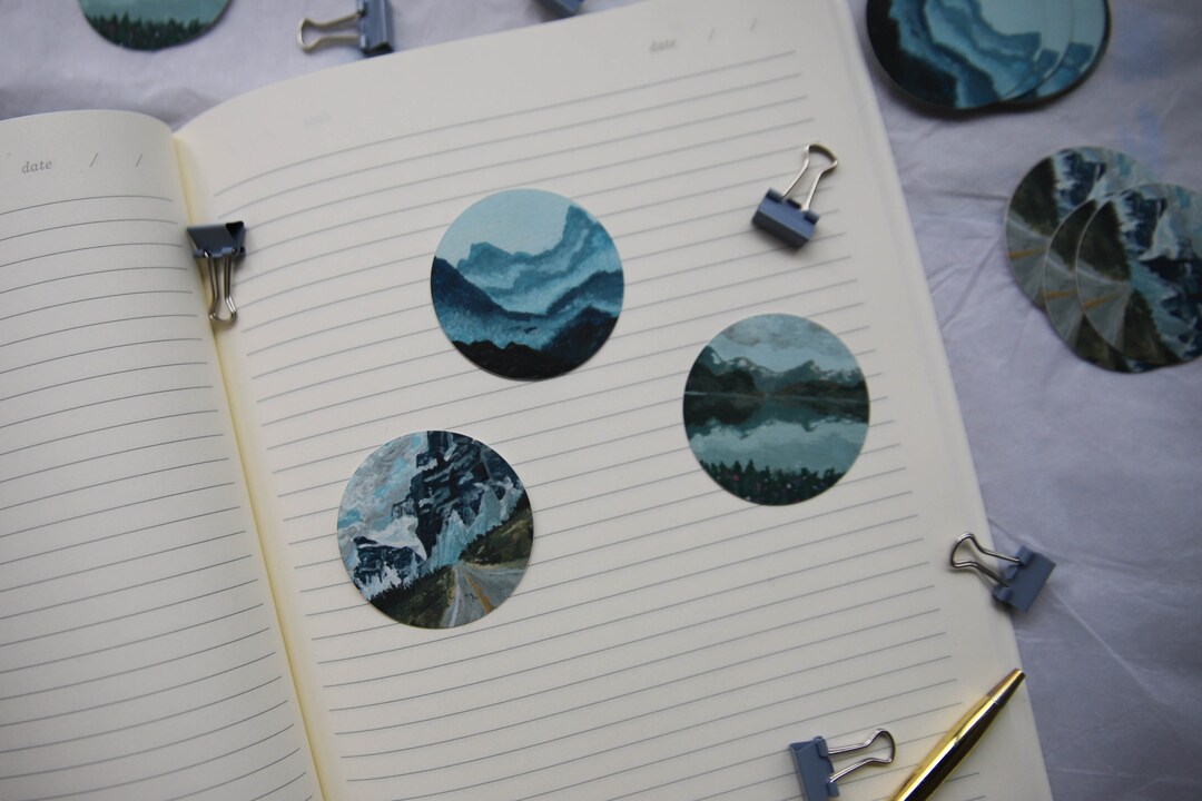 Sticker Set With Landscape Paintings Consisting of 3 Stickers to ...