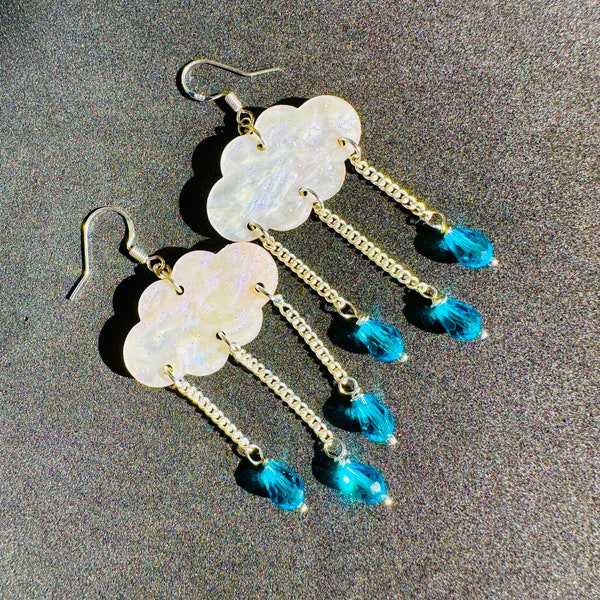 Rain Cloud Earrings - Etsy