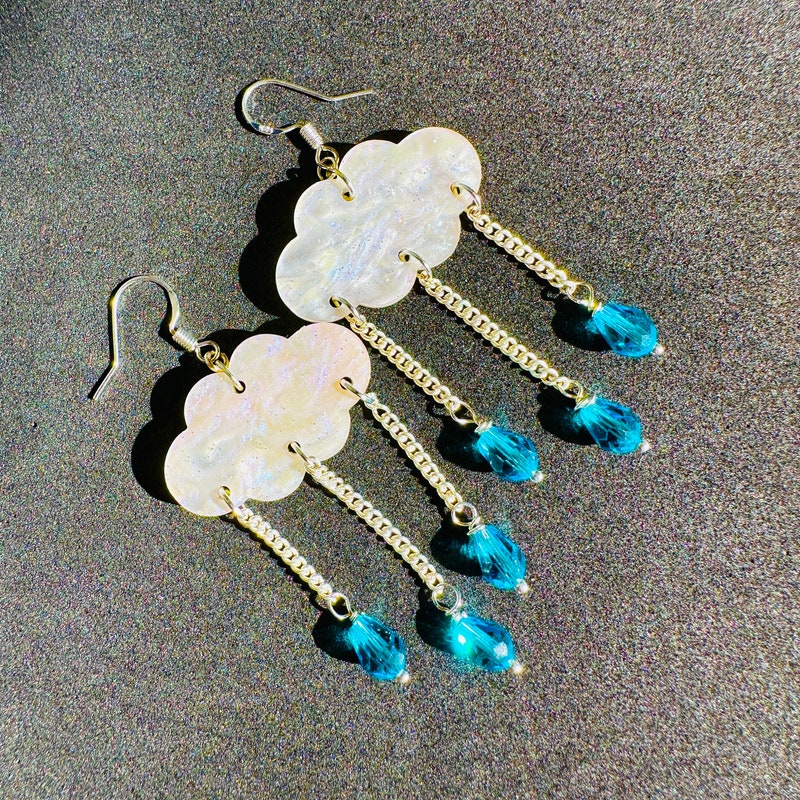 Rain Cloud Earrings - Etsy