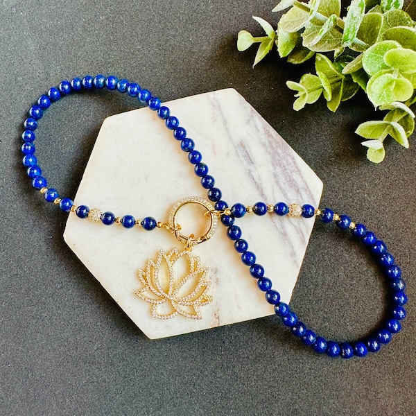 Blue Lotus Necklace - Etsy