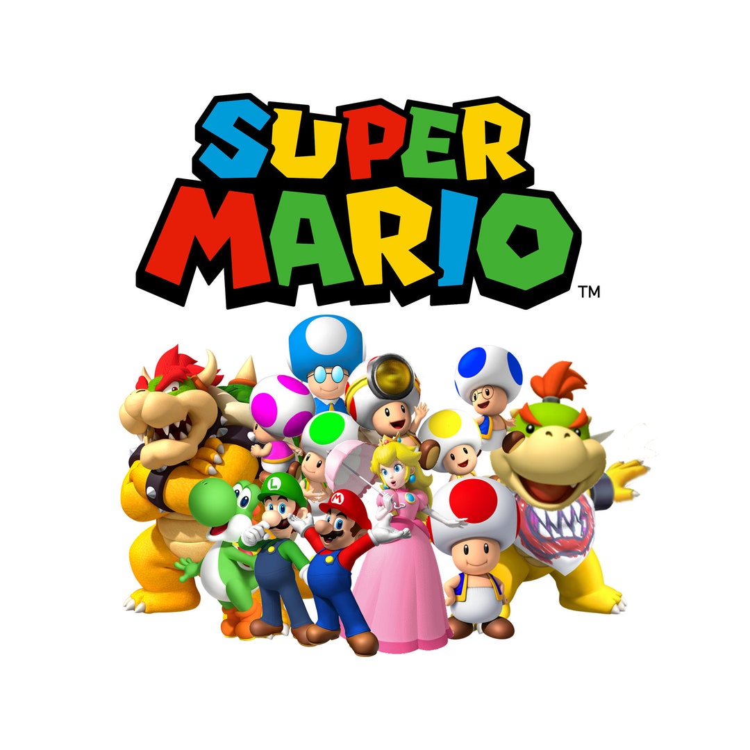 Transparent Digital file of Super Mario and Crew PNG file , T-shirt ...