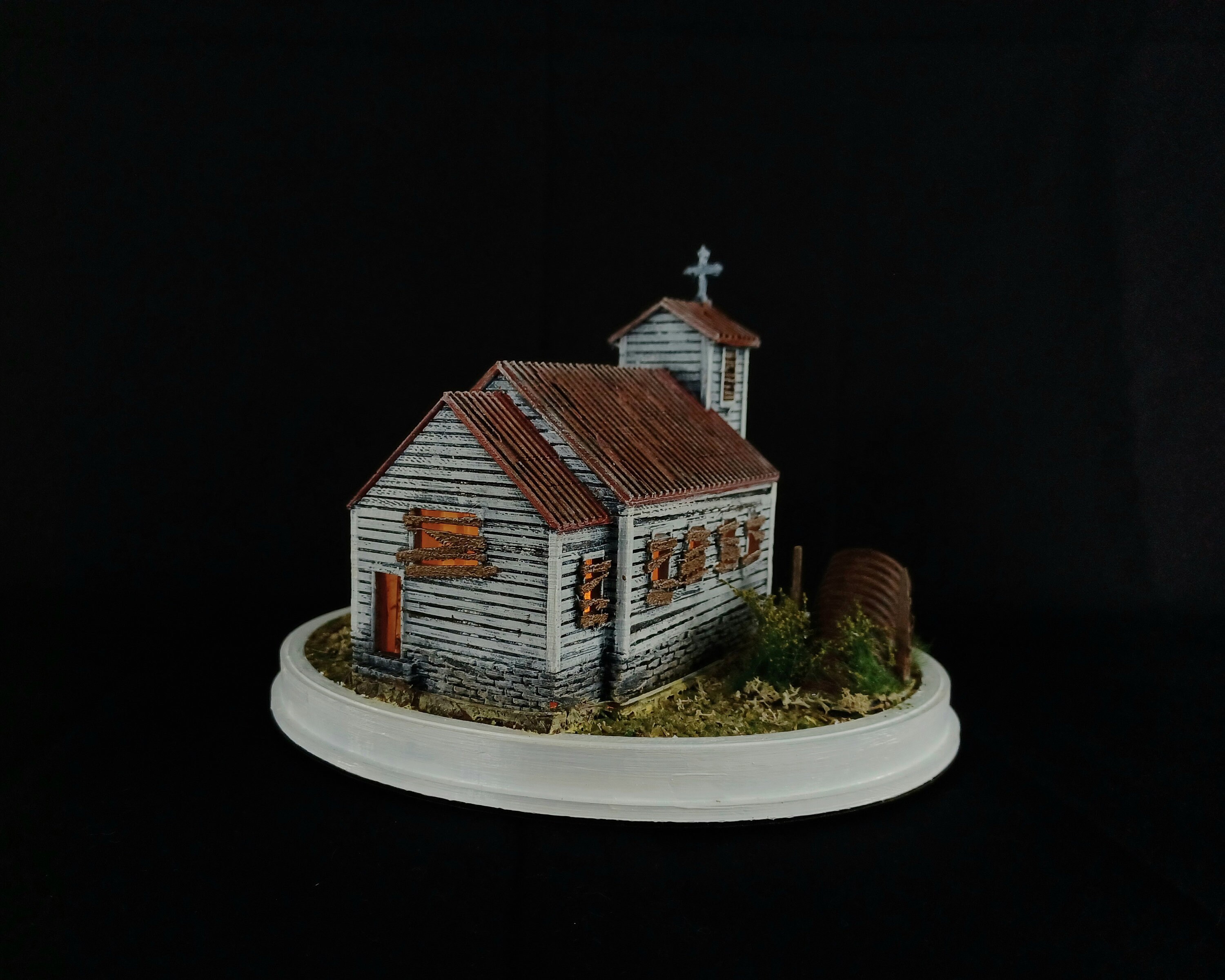 The 'miniature Horror Place' Mini Model. Miniature Church and Truck ...