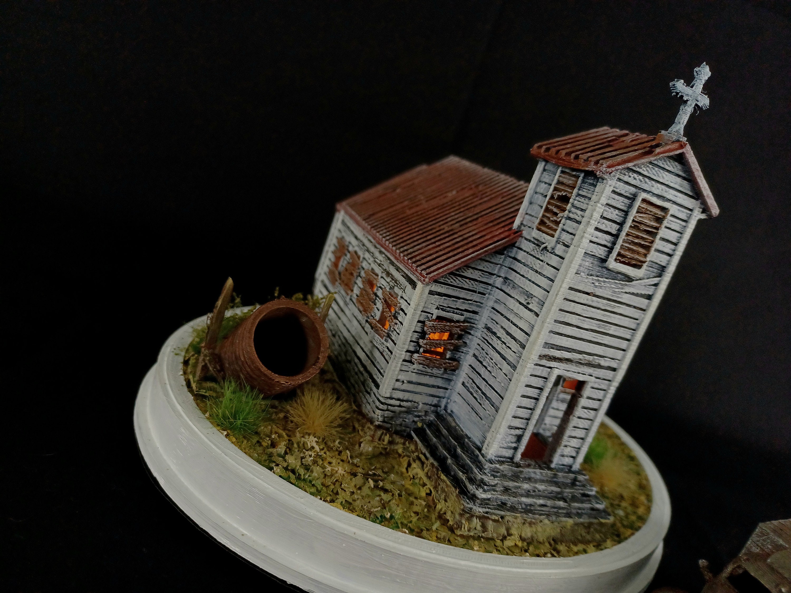 The 'miniature Horror Place' Mini Model. Miniature Church and Truck ...