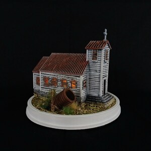 The 'miniature Horror Place' Mini Model. Miniature Church and Truck ...