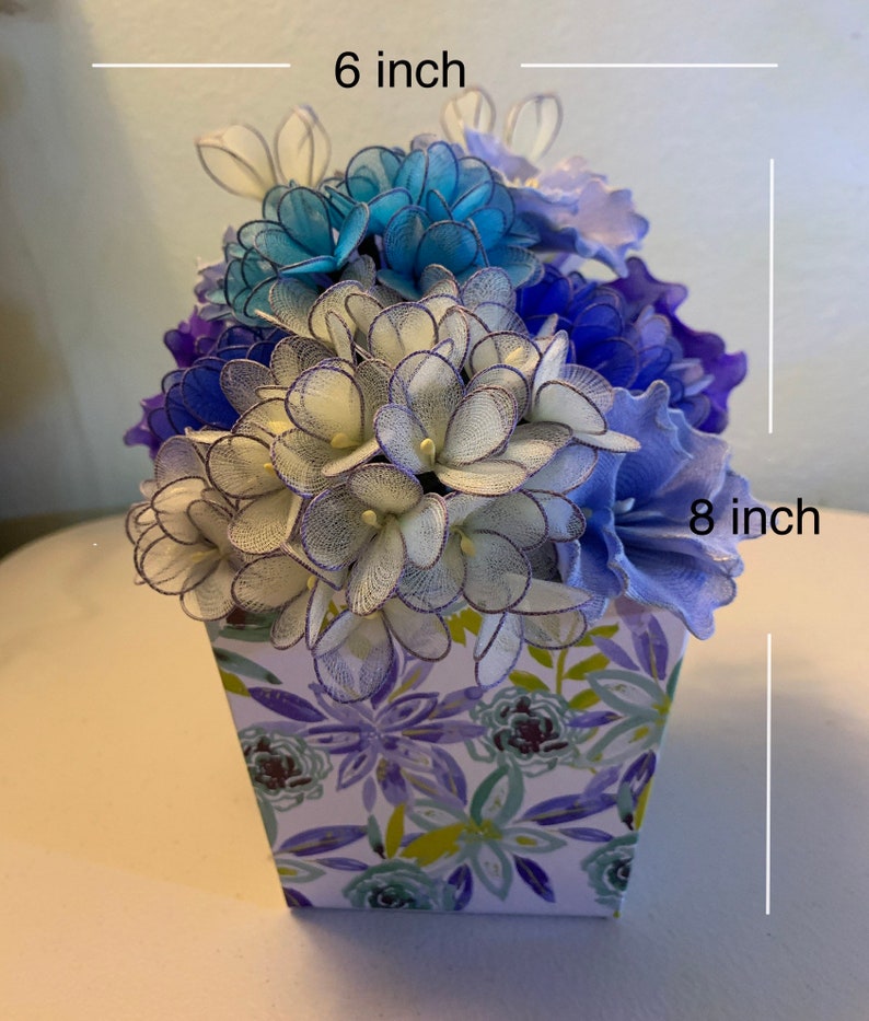 Blue Hydrangea, Blue -purple Flower Arrangement,gift Box Flowers - Etsy