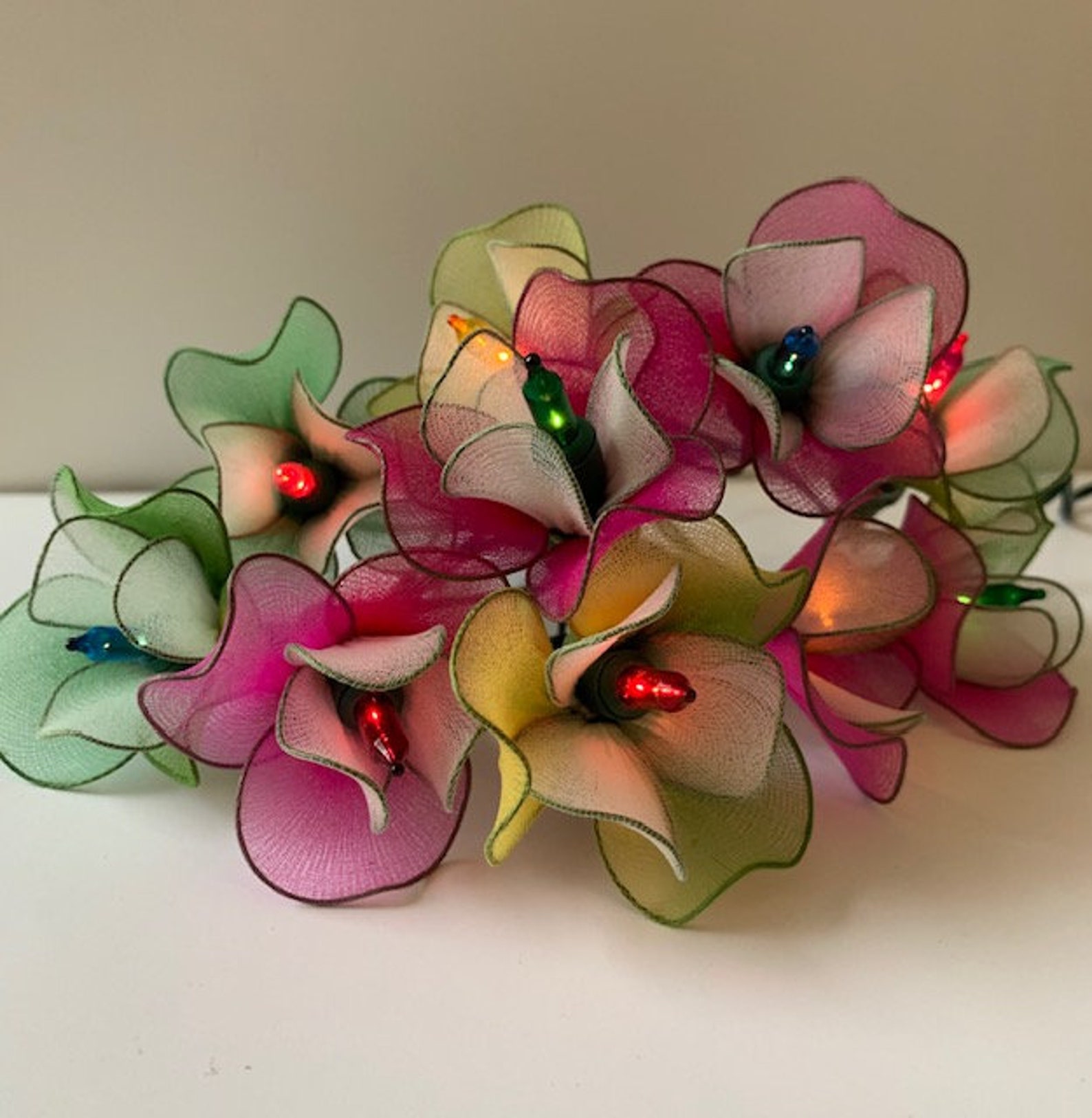 Holiday Night-lights Flower,handmade Flowers ,light Colors ,battery ...