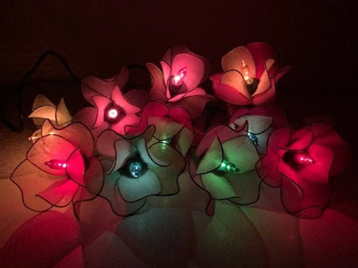 Holiday Night-lights Flower,handmade Flowers ,light Colors ,battery ...
