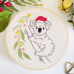 PDF EMBROIDERY PATTERN ⨯ Christmas Koala | Australian Animal in Santa ...