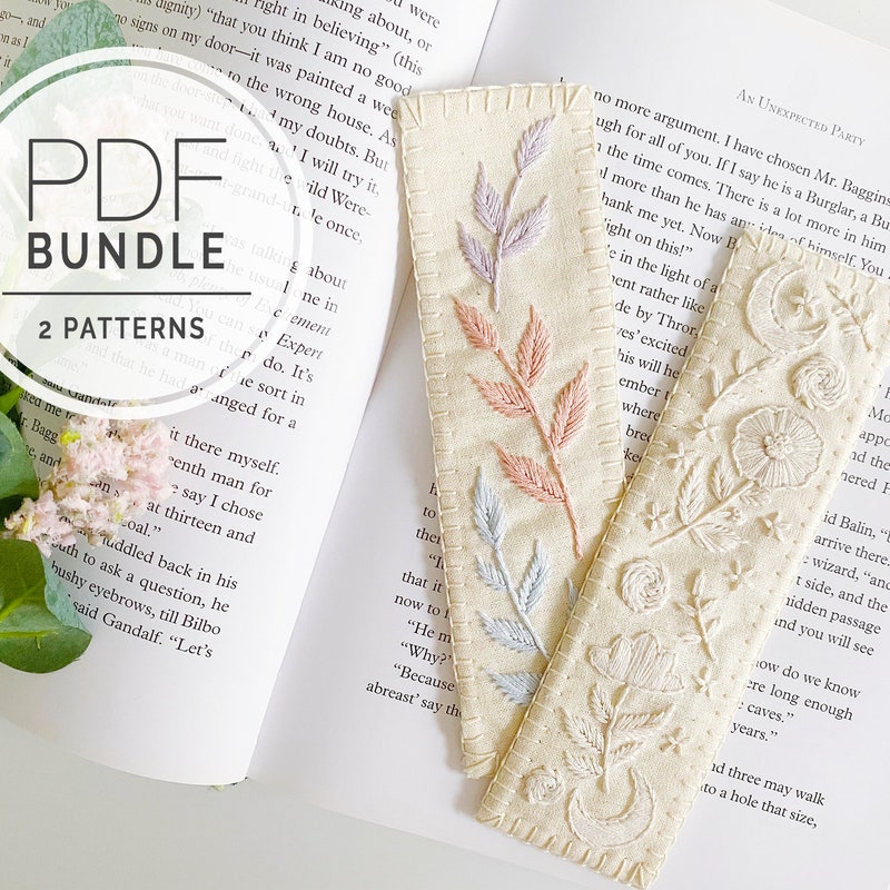 Embroidered Bookmark - Etsy