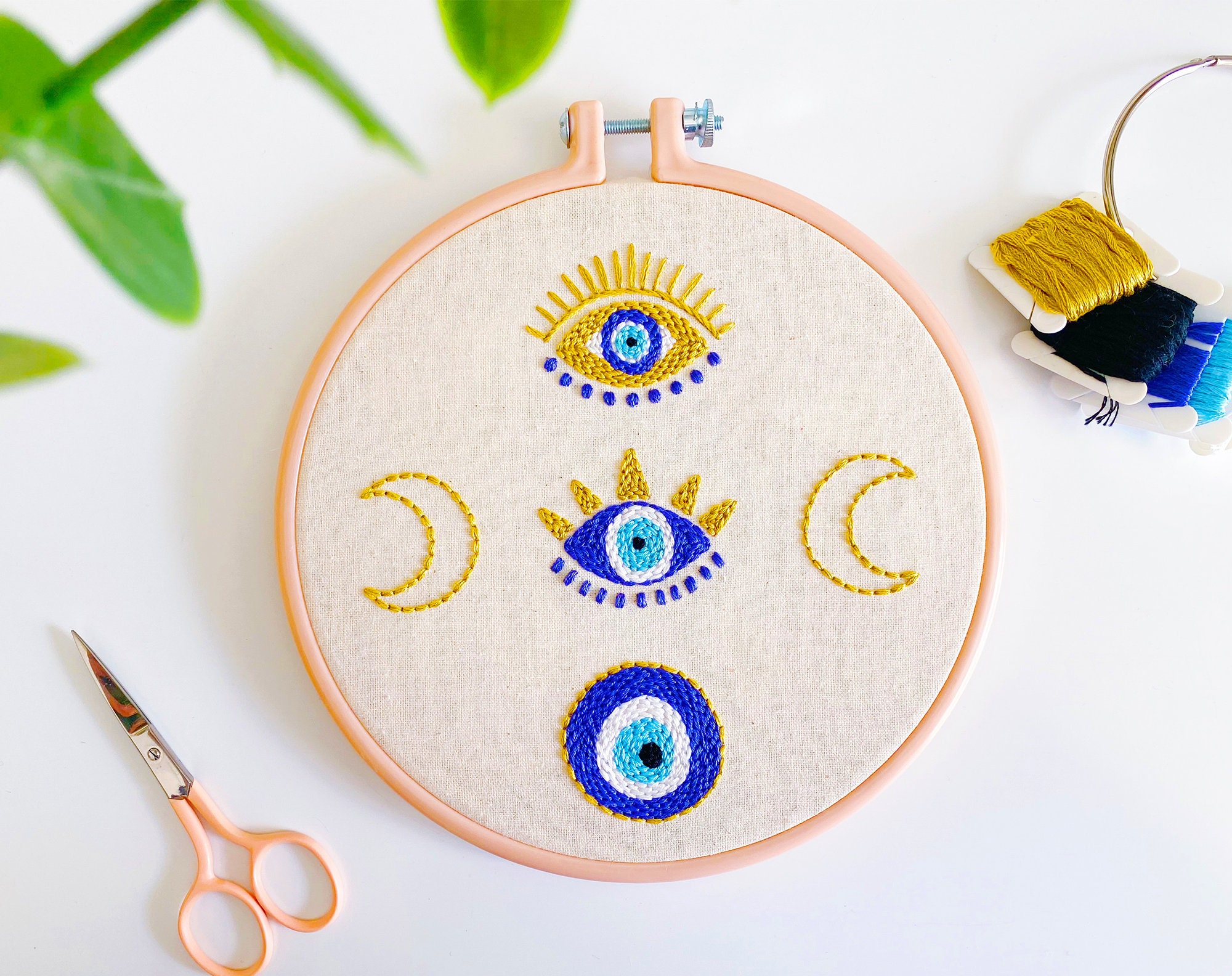 PDF EMBROIDERY PATTERN Evil Eye Boho and spiritual home | Etsy