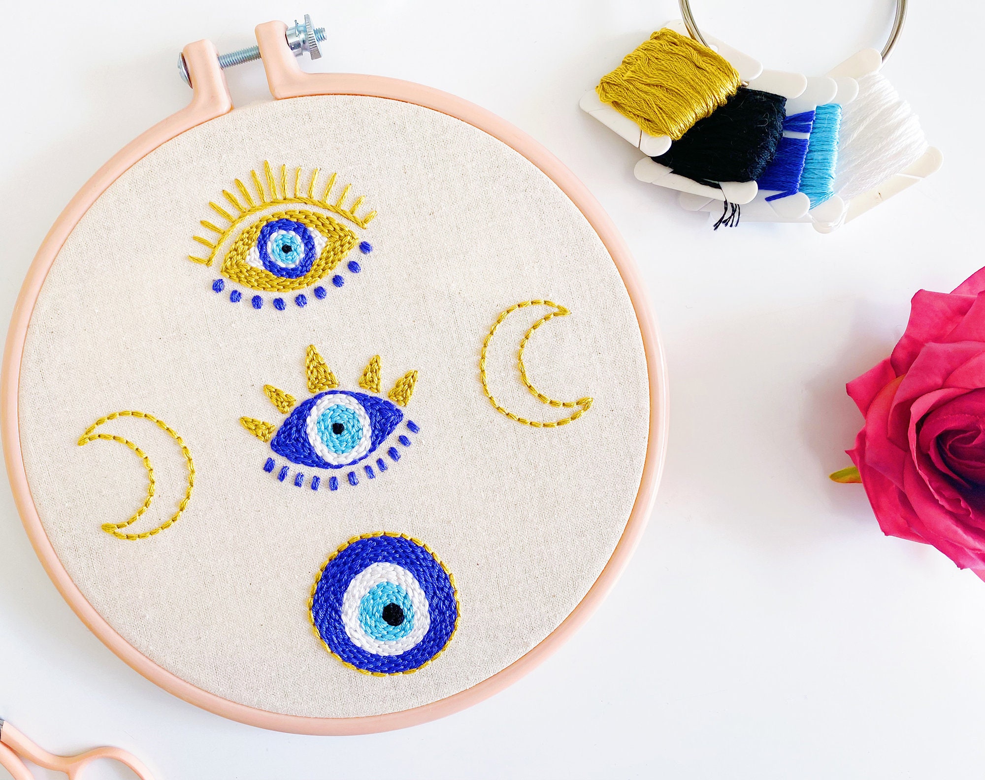 PDF EMBROIDERY PATTERN Evil Eye Boho and spiritual home | Etsy