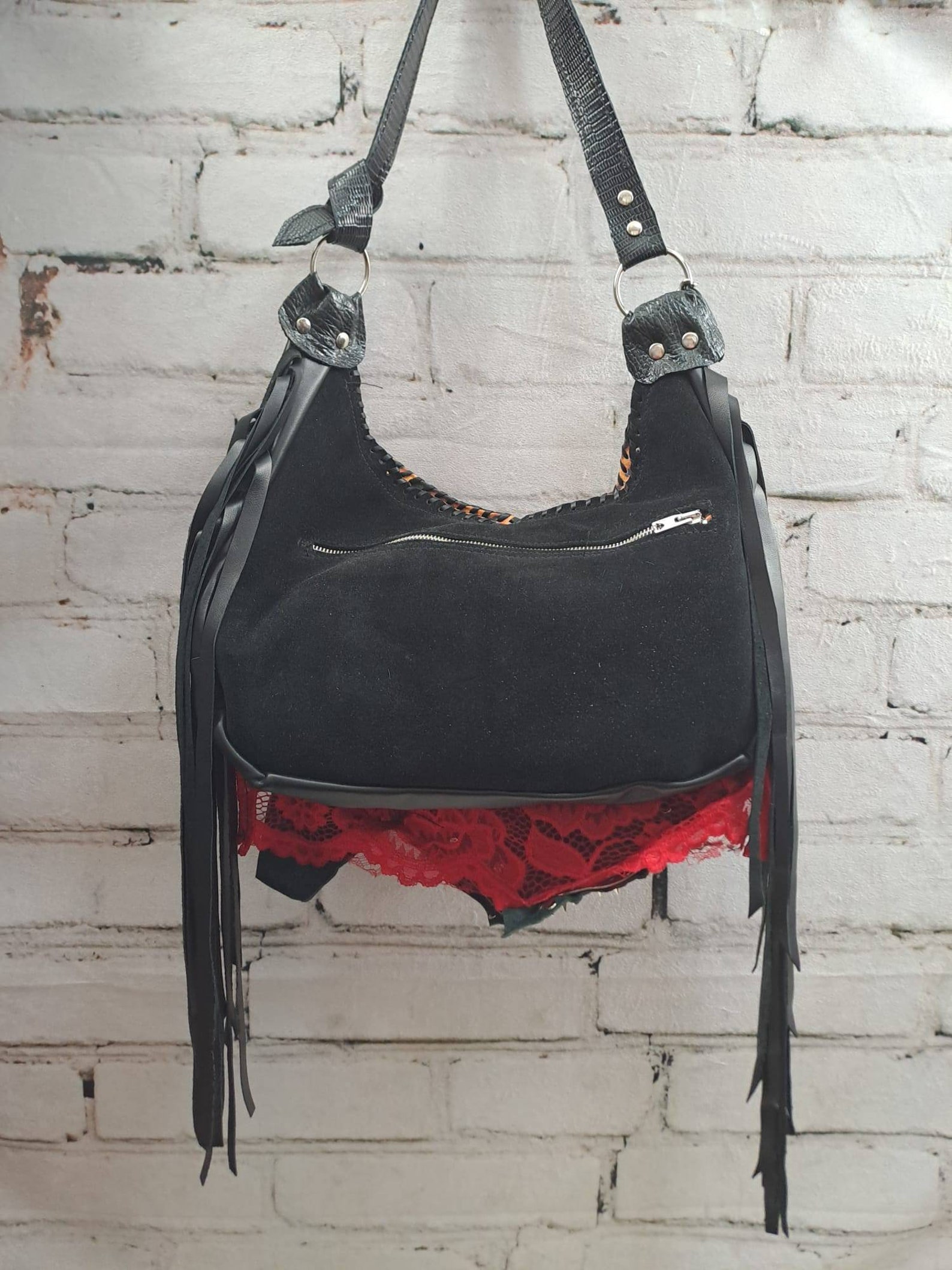 Leather Rockabilly Handbag/ Soundgarden Musical Style Woman/ Pin up Red ...