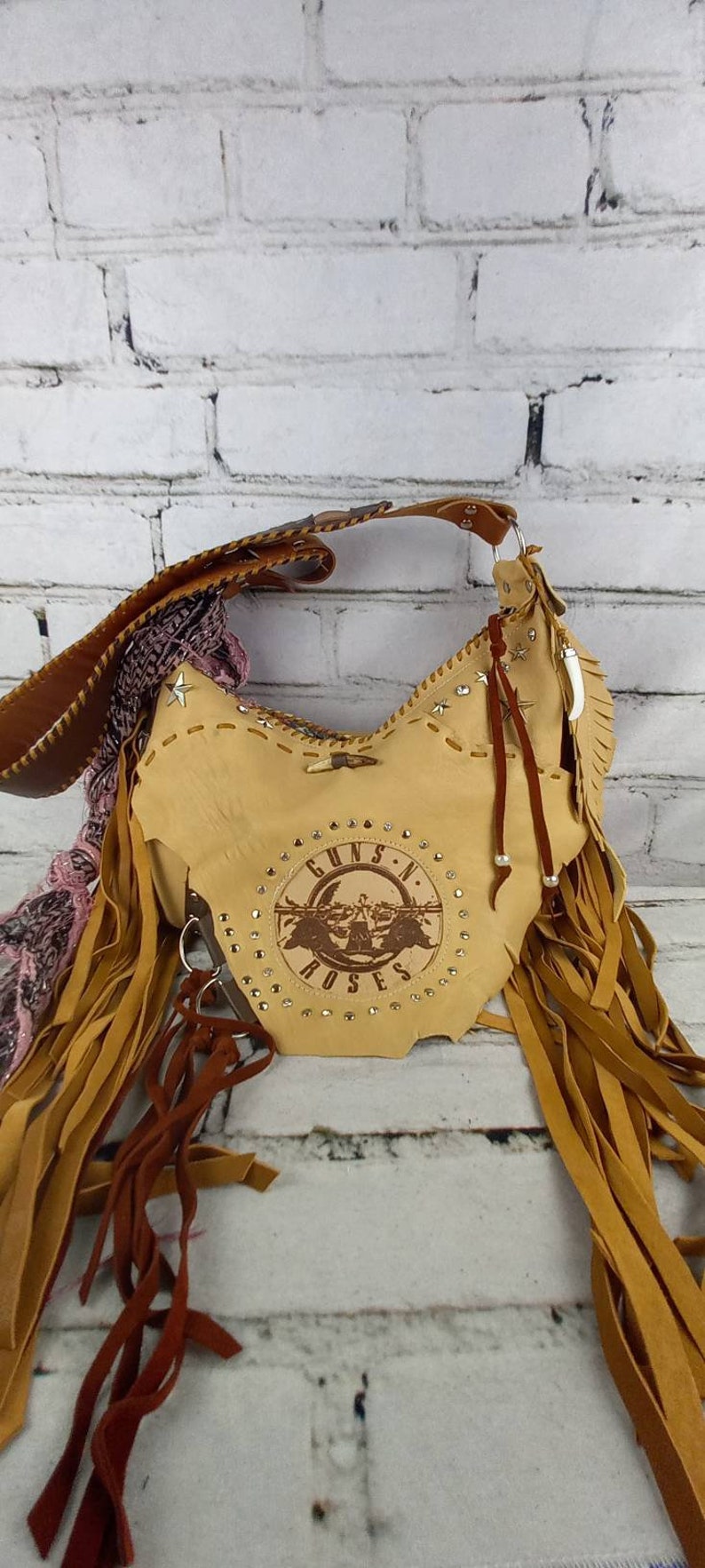 Leather Rock Purse/ Pin up Handbag/ Guns and Roses Bag/ Rockabilly ...