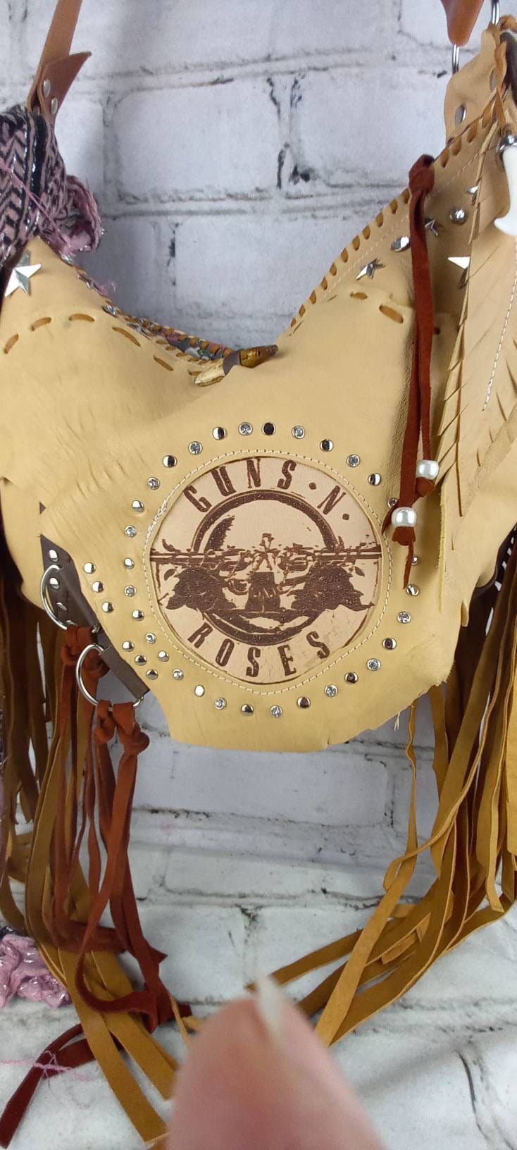 Leather Rock Purse/ Pin up Handbag/ Guns and Roses Bag/ Rockabilly ...