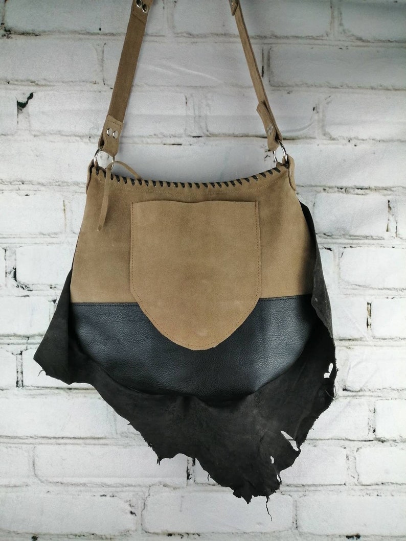 Suede Leather Handbag Rock/ Punk Purse Woman Accesories/ Unique Style ...