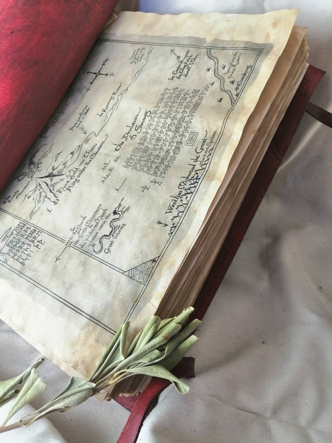 Book of Red Book Bilbo Bolson / Book Lord of the Rings / | Etsy