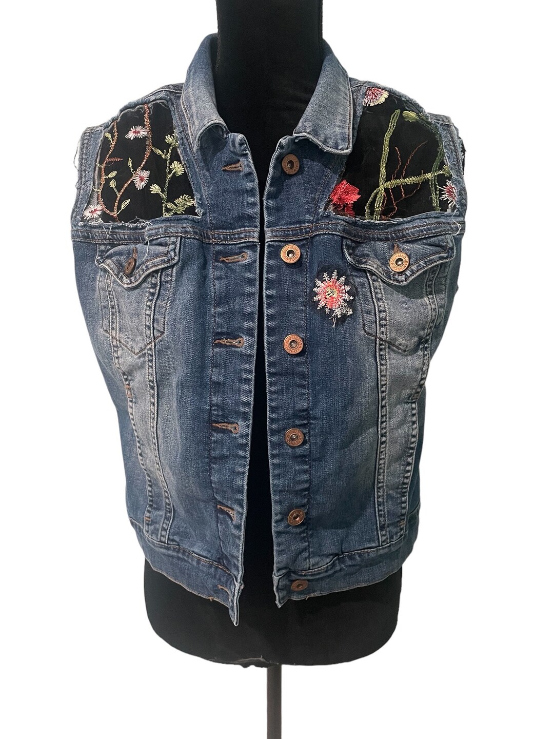 Upcycled Denim Mavi Vest - Etsy