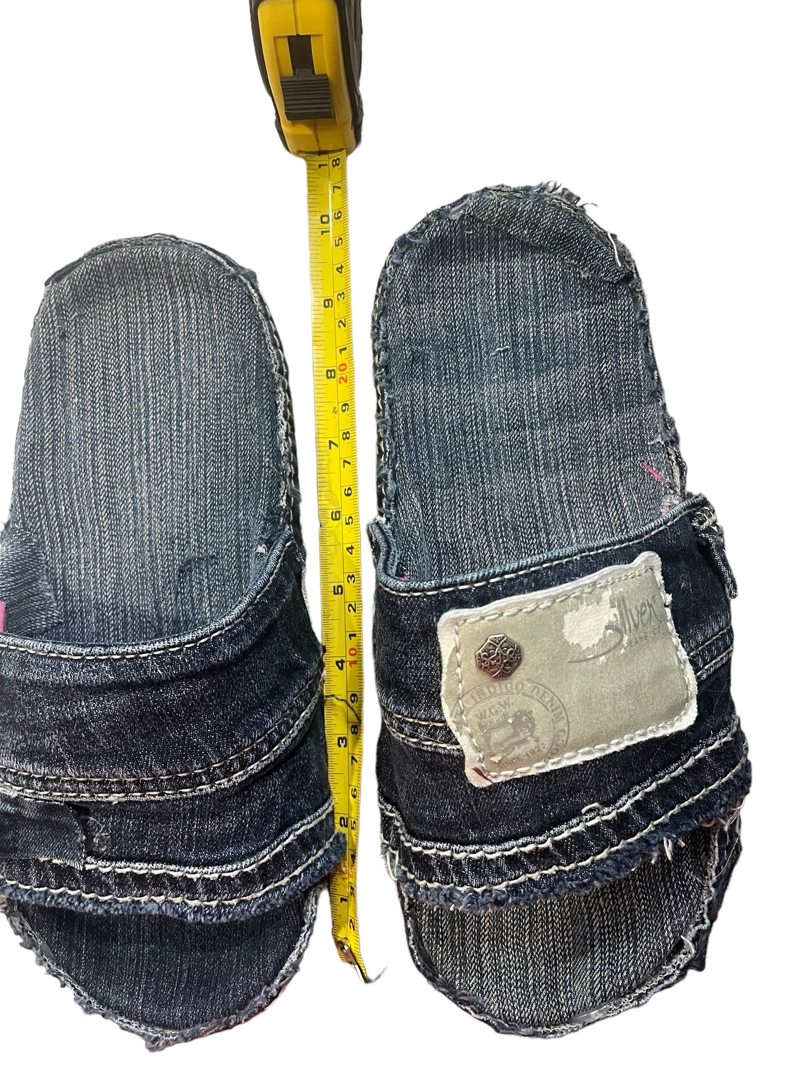 Upcycled Denim Slide Sandals Size 7-7.5 US 38 EU - Etsy