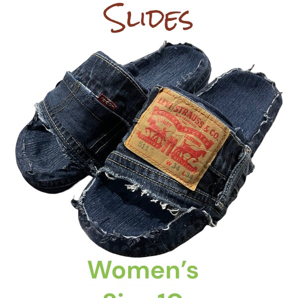 Denim Slides - Etsy
