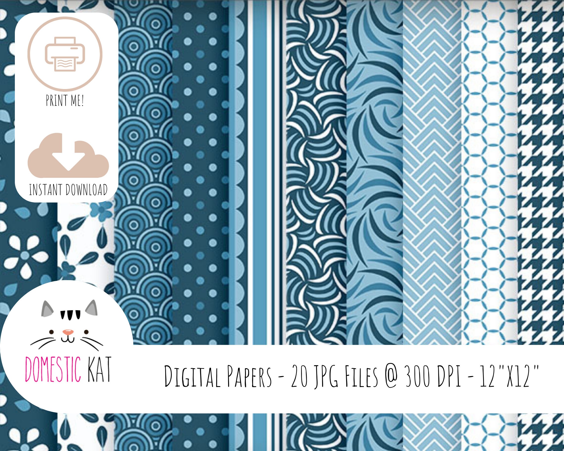 Digital Paper, Printable Paper, Goodnotes Paper|| Navy Paper, Blue ...