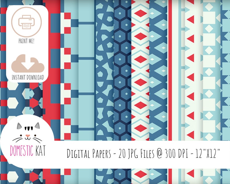 Digital Paper, Printable Paper, Goodnotes Paper|| Red Paper, Blue Paper ...