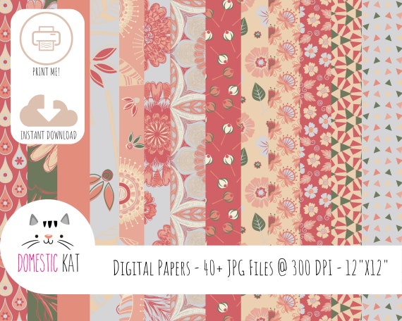 Digital Paper Printable Paper Goodnotes Paper Coral Pink - Etsy