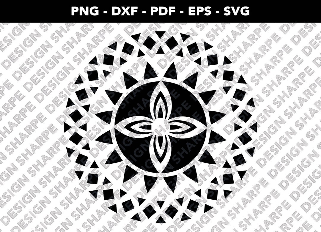 Geometric Sun Vector png Dxf Pdf Eps Svg Jpg CNC Laser Cut Cricut ...