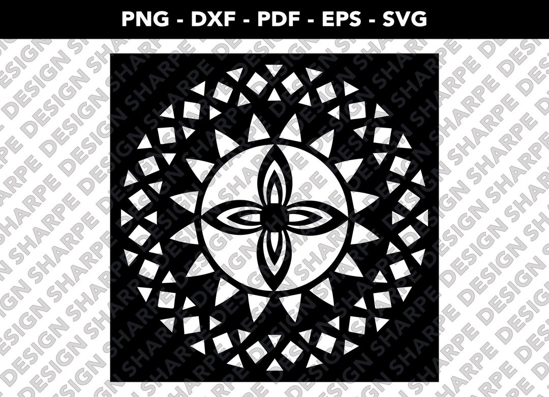 Geometric Sun Vector (png - Dxf - Pdf - Eps - Svg - Jpg) CNC - Laser ...