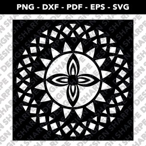 Geometric Sun Vector (png - Dxf - Pdf - Eps - Svg - Jpg) CNC - Laser ...