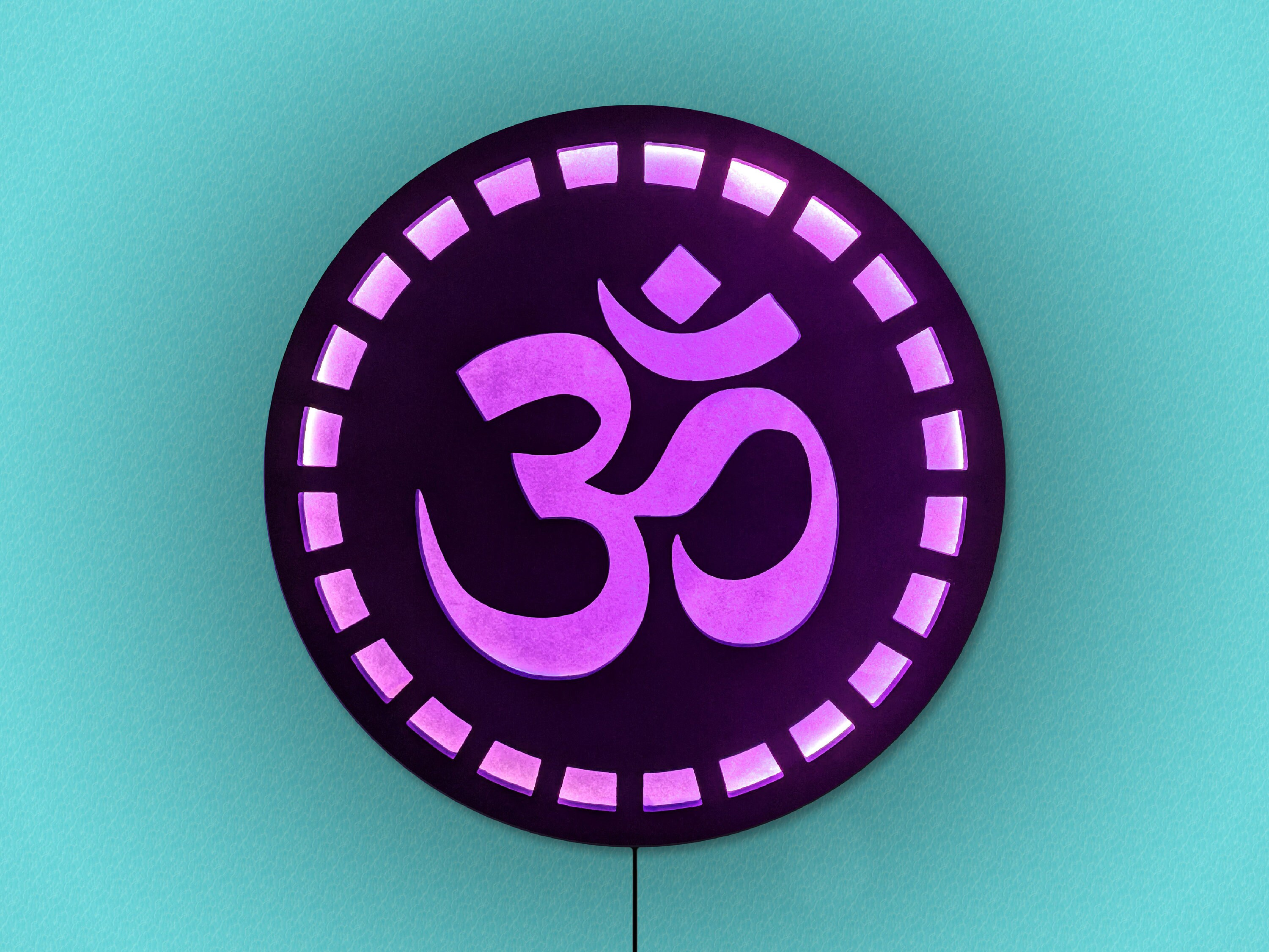 LARGE 89cm Om Symbol Circular Lightbox Wall Hanging Remote - Etsy UK