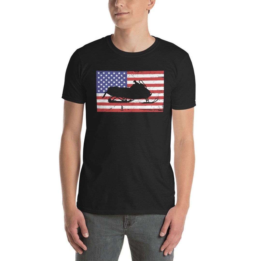 Distressed American Flag Snowmobile T-shirt (unisex) - Etsy