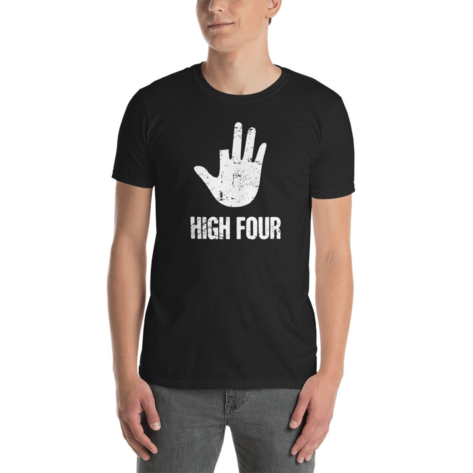 UNISEX Missing Finger T-shirt / Gift for Finger Amputee - "high Four ...