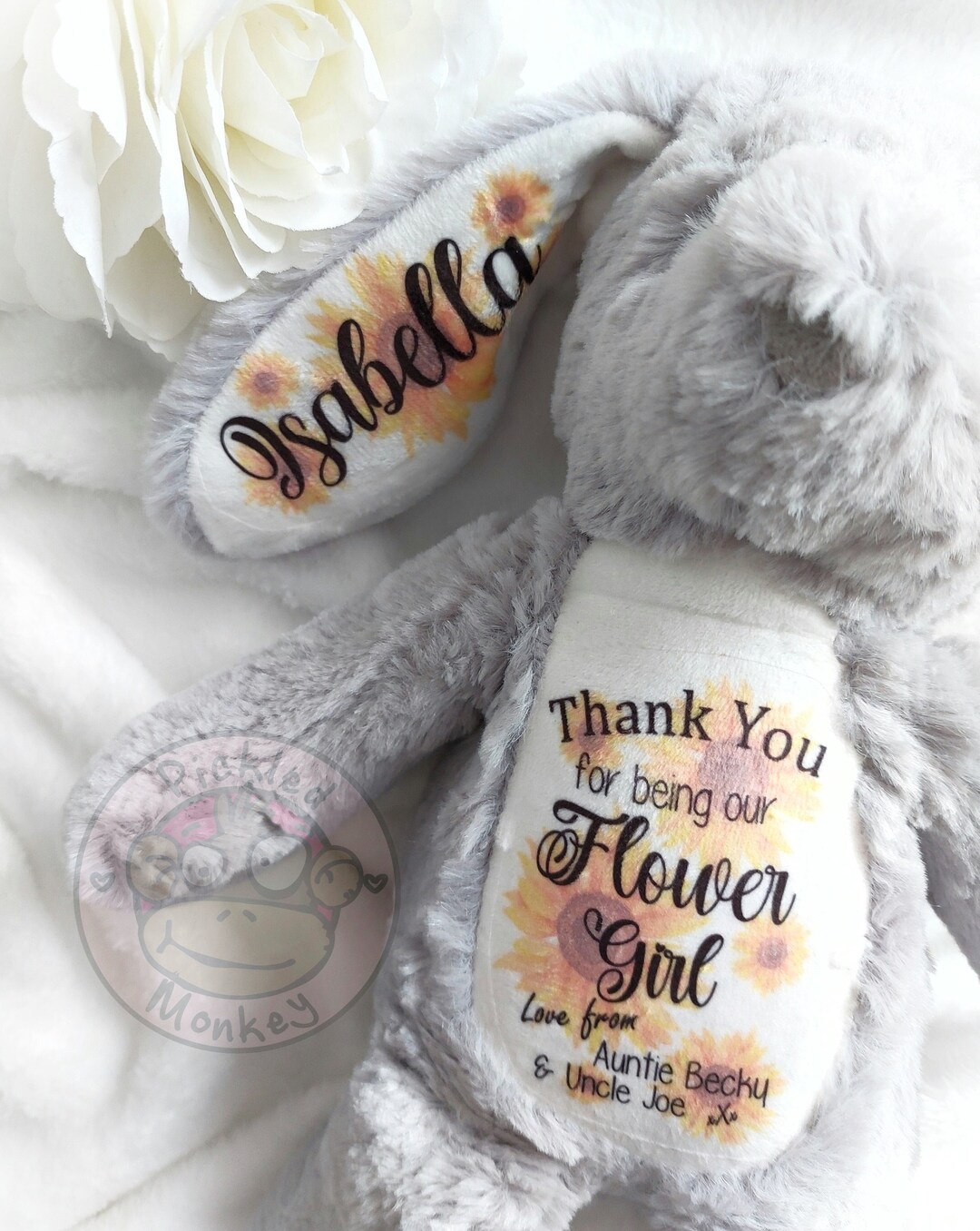 Thank You Wedding Gift Flower Girl Bridesmaid Bridal Party Sunflower ...