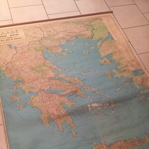 Vintage Map of Greece, Rare, Geography Schoo Map, Old Chart, Vintage ...