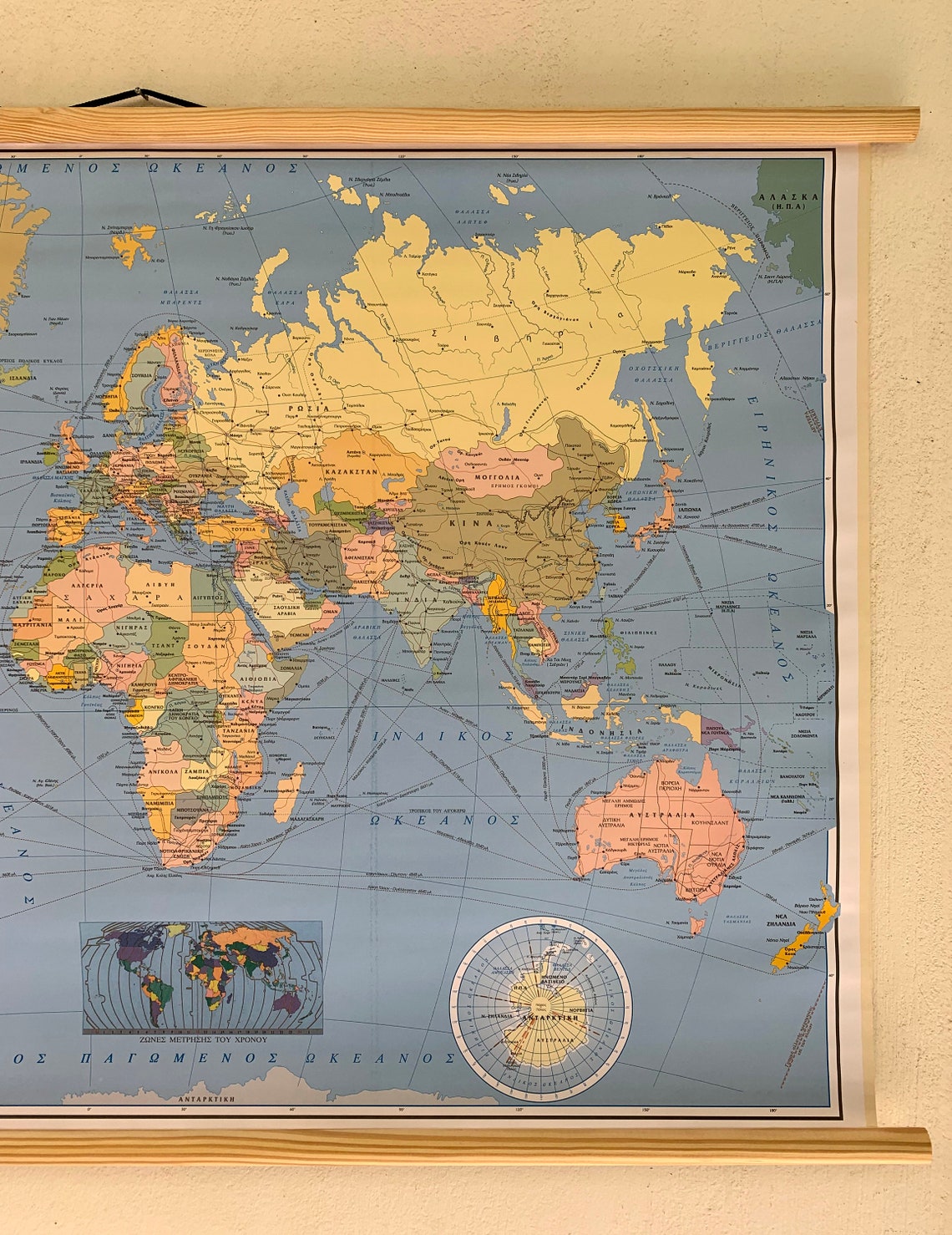 The World Pull Down Chart Political Map of the World Vintage - Etsy