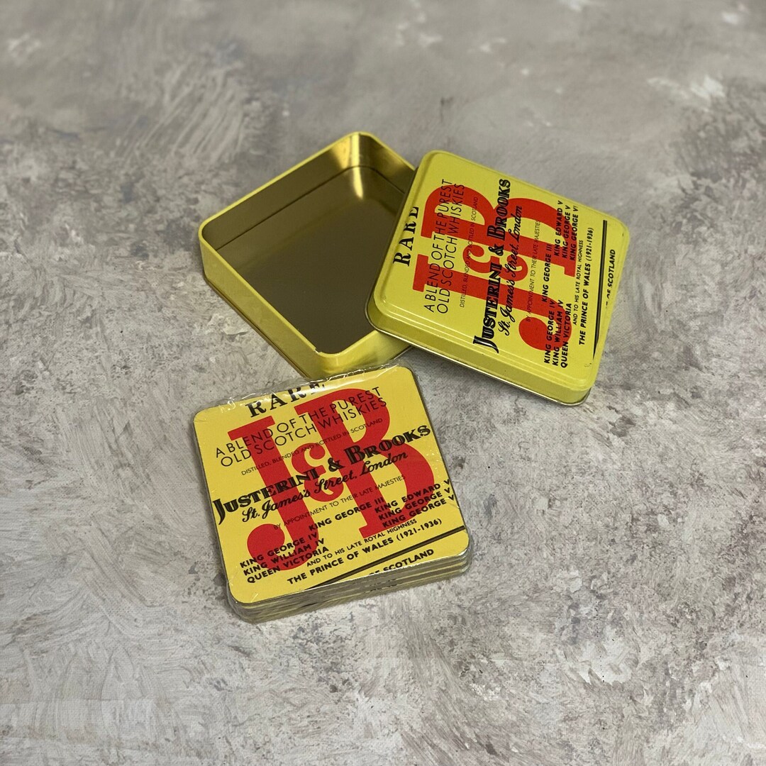 Vintage J&B Scotch Whisky Cork Coasters in Tin Box - Etsy