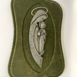Vintage Peltro Inciso Icon, Virgin Mary and Jesus Icon, Madonna and ...