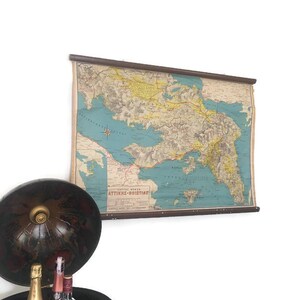 Vintage Map of Greece, Attiki Chart, Viotia Chart, Rare Map, Geography ...