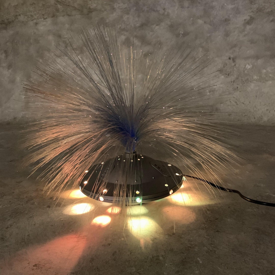 Vintage Fiber Optic Lamp, UFO Mood Lamp With Color Wheel, Retro 80s ...