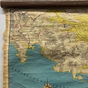 Vintage Map of Greece, Attiki Chart, Viotia Chart, Rare Map, Geography ...